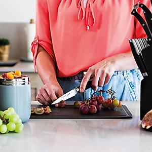 Berghoff Graphite Paring Knife 3.5", Stainless Steel Sharp Blade, Soft-touch Handle, Cutting Slicing Peeling Fruit Vegetable Fish, Well Balanced