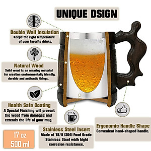 Adeptus Mechanicus Mug Wooden Beer Stein 17oz Gamer Mug Gift Boyfriend Personalized Anniversary Christmas Birthday Gifts For Gamer Husband Gifts For Him Beer Steins Beer Tankard K685