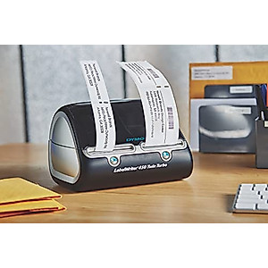 DYMO LabelWriter 450 Twin Turbo Direct Thermal Label Printer, Black - USB Connectivity - Print up to 71 Labels Per Minute, 300 x 600 dpi, 2.20" Print Width Monochrome Barcode Label Maker, BROAGE