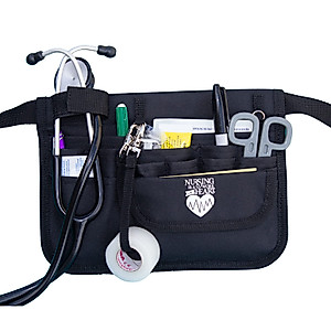 Nurse Fanny Pack with Stethoscope Holder – Medical Waist Bag Ideal for Nurses and Medical Care Workers – Premium Medical Fanny Pack for Nurses -Nurse Gift for Women-Black