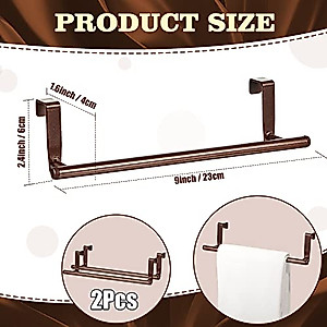 2 Pack Towel Rack for Cabinet Steel over Door Towel Rack Modern over Cabinet Towel Hanger Towel Bar Holder 9 Inch Storage Organizer for Universal Fit on Kitchen Bathroom over Cabinet Cupboard (Bronze)