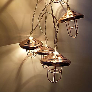 Fairy Lights 9.84Ft 20LED Lampshade Industrial Style Rose Gold Geometric String Lights for Bedroom, Christmas, Parties, Wedding, Centerpiece, Decoration