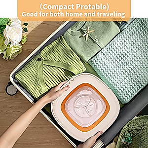 Portable Washing Machine - 6L Foldable Mini Small Portable Washer Washing Machine with Drain Basket for Apartment, Laundry, Camping, RV, Travel, Underwear, Personal, Baby - (110V-200V) - Yellow