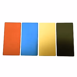 Ebamaz Anodized Aluminium Laser Engraved Mount Metal Plate Etching Sheets 100X50mm Round Corner with Adhesive­ (1 Color 1PCS, Blank, 4PCS)