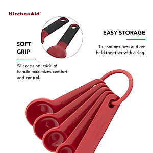 KitchenAid Universal Measuring Spoon Set, 5-Piece, Red