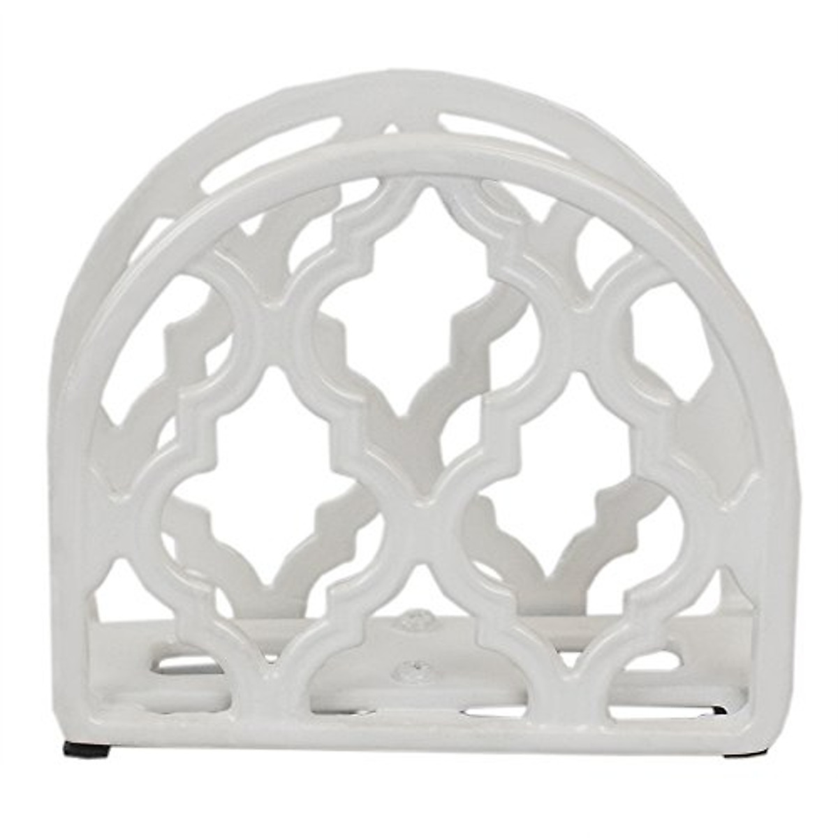 Lattice Collection Cast Iron Napkin Holder, By Home Basics (White) / Napkin Holders For Kitchen, Table Napkin Holder With Non-Skid Feet