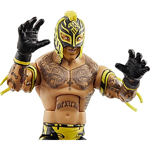 WWE MATTEL ​Top Picks Elite Rey Mysterio 6-inch Action Figure with Deluxe Articulation for Pose and Play, Life-like Detail, Authentic Ring Gear & Accessory,Multi,GVC01