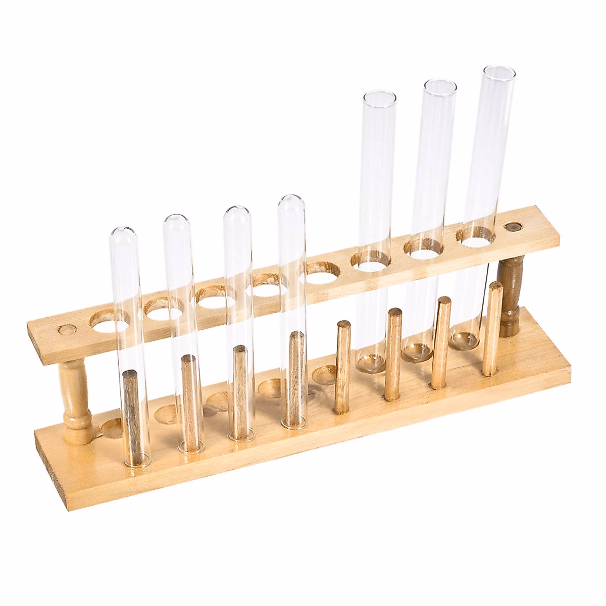 uxcell Wooden Test Tube Holder Rack 8 Wells 8 Pins for 16-20mm Centrifuge Tubes