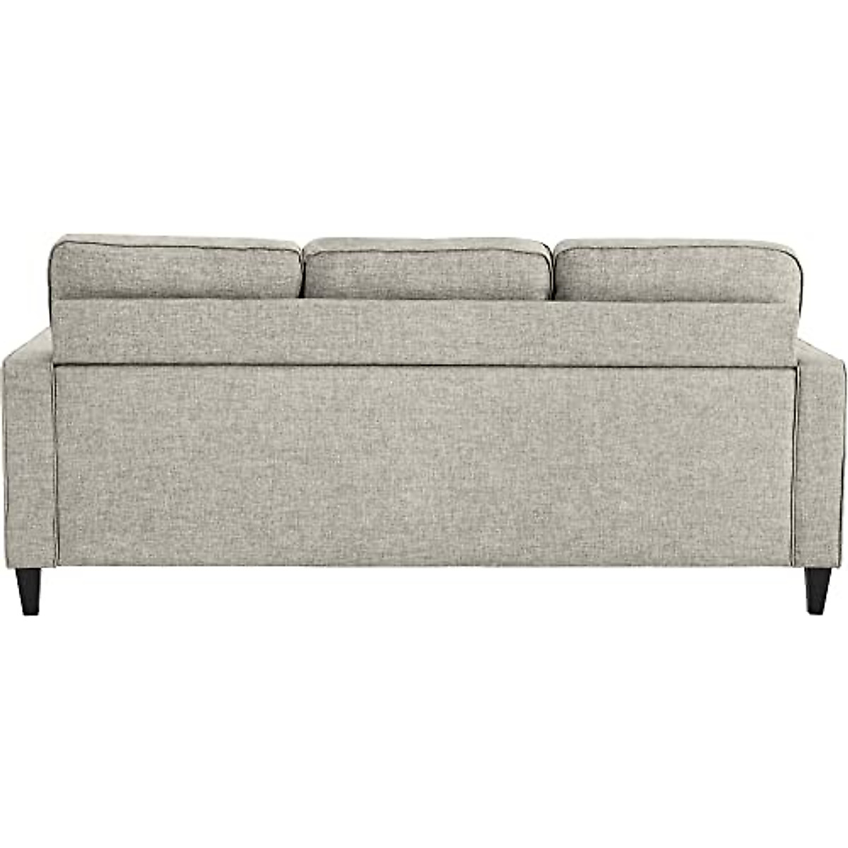Serta Harmon Reversible Sectional Sofa, Modern L-Shaped Couch for Small Spaces, Soft Fabric Upholstery, Square Arm, Light Gray