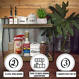 HahaHome Coffee Organizer for Countertop - Ideal for Coffee Bar & Station - Essential Coffee Accessories & Organizer for Countertop Use