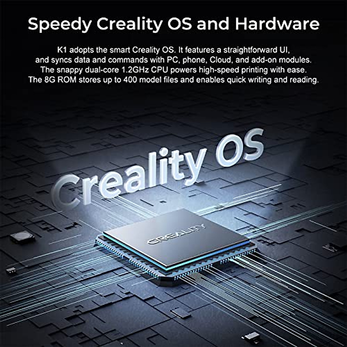 Official Creality K1 3D Printer Speedy Printing Machine,600mm/s High Speed,WiFi Control,Self-test,No Ring&Z-Banding,Auto Leveling,Extensible,Unibody Die-Cast,Out of Box,Smarter,12x faster,Beat Ender 3