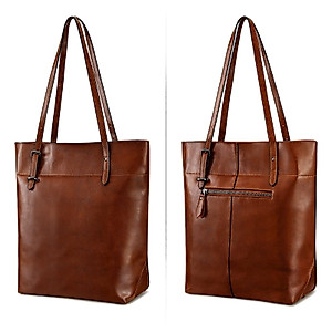 S-ZONE Vintage Genuine Leather Tote Shoulder Bag Handbag Big Large Capacity 2.0