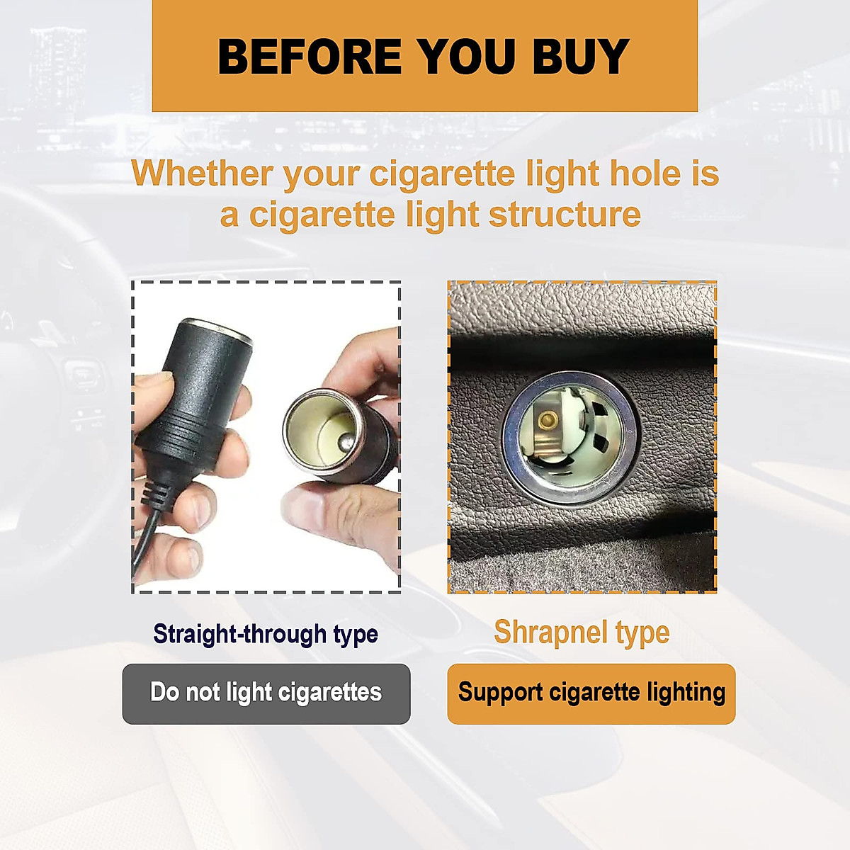 Car Lighter Cigarette, 12V Metal Plastic Construction Cigarette Lighter, 20mm Car Plug Cigarette Lighter, Car Power Plug Socket Output Automatic Cigarette Ignition Lighter Push Button Replacement