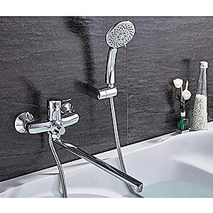 Kitchen Taps 1 Set Bathtub Faucets Chrome Brass Cold and Hot Water Mixer Chrome Finished Tap Shower Bathtub Faucet Single Handle