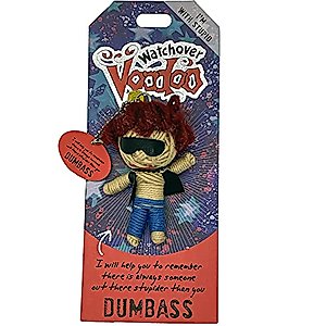 Watchover Voodoo - String Voodoo Doll Keychain – Novelty Voodoo Doll for Bag, Luggage or Car Mirror - Dumbass Voodoo Keychain, 5 inches