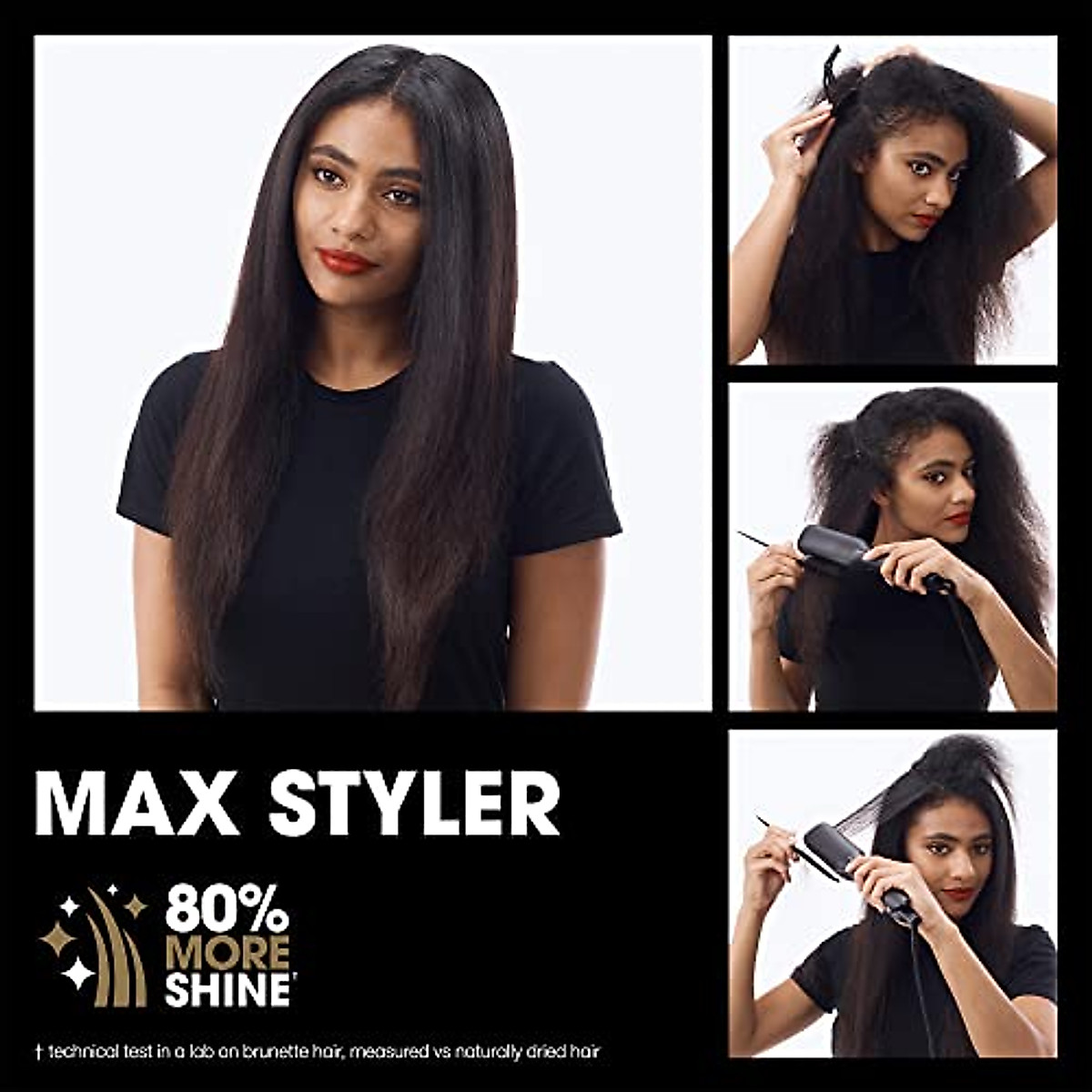 ghd Max Styler ― 2" Flat Iron Hair Straightener, Professional Wide Ceramic Plates Hair Styling Tool for Long, Thick, and Curly Hair ― Black