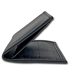 7 Point Star Recessed Badge Bifold WALLET, Genuine Leather Badge 2.87 x 2.85 & ID Holder 2.5 x 4 Credit Card WALLET