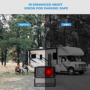 AUTO-VOX RV Backup Camera Wireless with 7" HD Split Screen Monitor, Infrared Night Vision Camera System high-Speed Observation, Hitch Trailer Backup Camera of Trailer Fifth Wheels RV Camper Truck