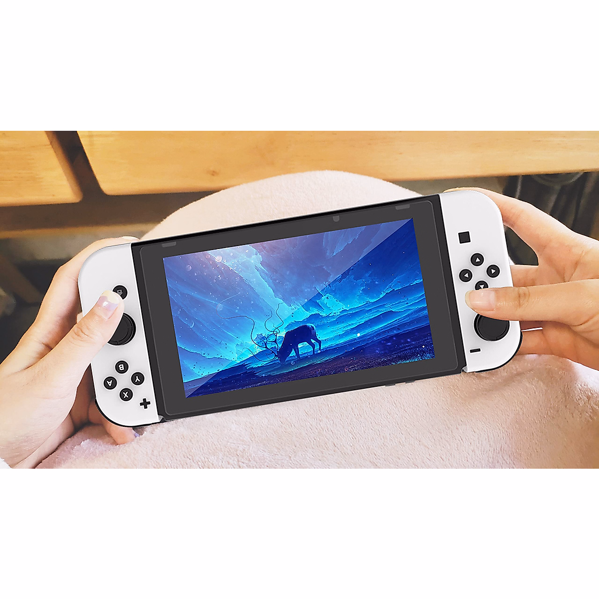 2 Pcs Screen Protectors (Anit Blue,OLED Ver.) for Nintendo Switch Oled,Nintendo Switch Accessories,Nintendo Switch Oled Accessories,Nintendo Switch Oled Screen Protector,Switch Oled Screen Protector
