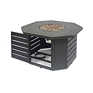 Mona Octagonal Iron Fire Pit, Matte Black