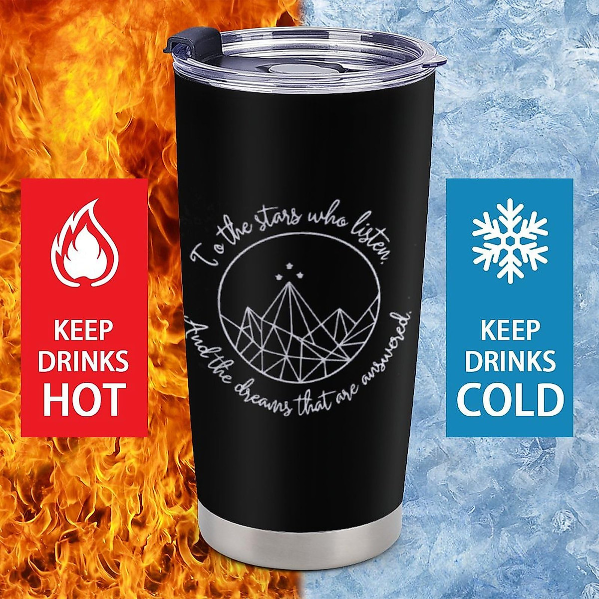 Velaris City Of Starlight Tumbler Acotar The Night Court Bookish 20 Oz Stainless Steel Insulated Tumblers with Lid And Straw Bookish Acotar Travel Coffee Mug Gifts