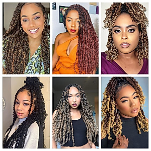 LOSMOEER 8 Packs Passion Twist Crochet Hair 8 Inch Natural Black Pre-twisted Crochet Passion Twist Hair Pre-looped Crochet Braids Hair for Women Passion Twists Braiding Hair Synthetic Hair Extensions