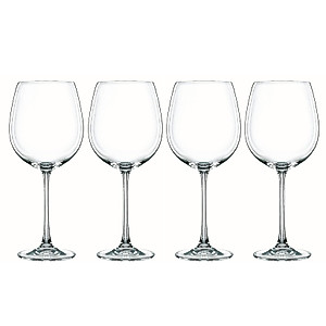 Nachtmann Vivendi Collection, Red Wine Glasses, Set of 4, Made of Crystal Glass, Clear, Long Stem, Ideal for Cabernet, Burgundy, Pinot Noir, Bordeaux, Dishwasher Safe