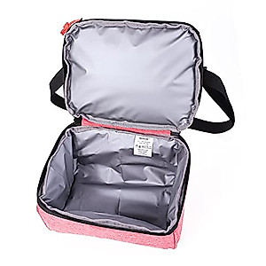 MORIOX Lunch Bag Women Double Deckers Lunch Box for Girls Thermal Insulated Leakproof Cooler with Shoulder Strap for Adults & Kids for Work School Picnic (Orange)
