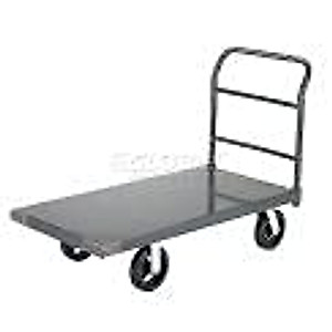 Global Industrial Platform Truck w/Steel Deck, 8" Rubber Casters, 48 x 24, 2400 Lb. Capacity