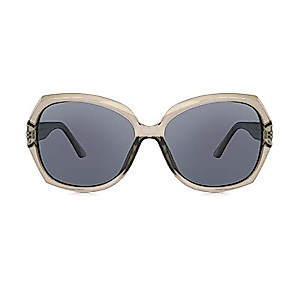 Sofia Vergara x Foster Grant Sofia Vergara x Foster Alejandra Square Reader Sunglasses for Women, Shiny Crystal Taupe, 58 mm + 1.25
