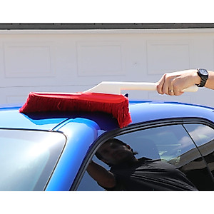 The Original California Car Duster California Car Duster 62443 Standard Car Duster with Plastic Handle, Red 25 Inch