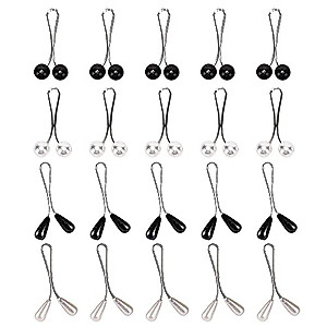 Nifocc 20pcs Muslim Scarf Clips Pins Faux Pearl Hijab Pins U Shaped Brooch for Women Lady Wedding Dress Boutonniere Decorative Headscarf Shawl Accessories - Black White Teardrop Spherical