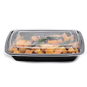 28 oz Reusable Food Storage 25 Pack Containers with Lids by EcoQuality – Rectangular BPA Free Freezer, Microwave & Dishwasher Safe – Airtight & Watertight Stackable, Lunch Meal Prep, To-Go, Bento Box