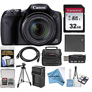 Canon Powershot SX530 HS 16MP Wi-Fi Super-Zoom Digital Camera Ultimate Bundle Includes Deluxe Camera Bag, 32GB Memory Cards, Extra Battery, Tripod, Card Reader, HDMI Cable & More (Renewed)