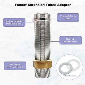 1set 32mm/1.25Inch Faucet Extension Adapter Fittings with Lock Nut,Single Hole Faucet Extension Mounting Pipe(NO,2)
