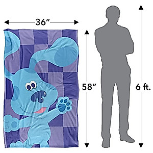 Blues Clues Blanket, 36"x58" Blue's Clues Large Blue Silky Touch Super Soft Throw Blanket