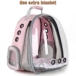 Lollimeow Pet Carrier Backpack, Bubble Backpack Carrier, Cats and Puppies,Airline-Approved, Designed for Travel, Hiking, Walking & Outdoor Use (Pink-Front Expandable)