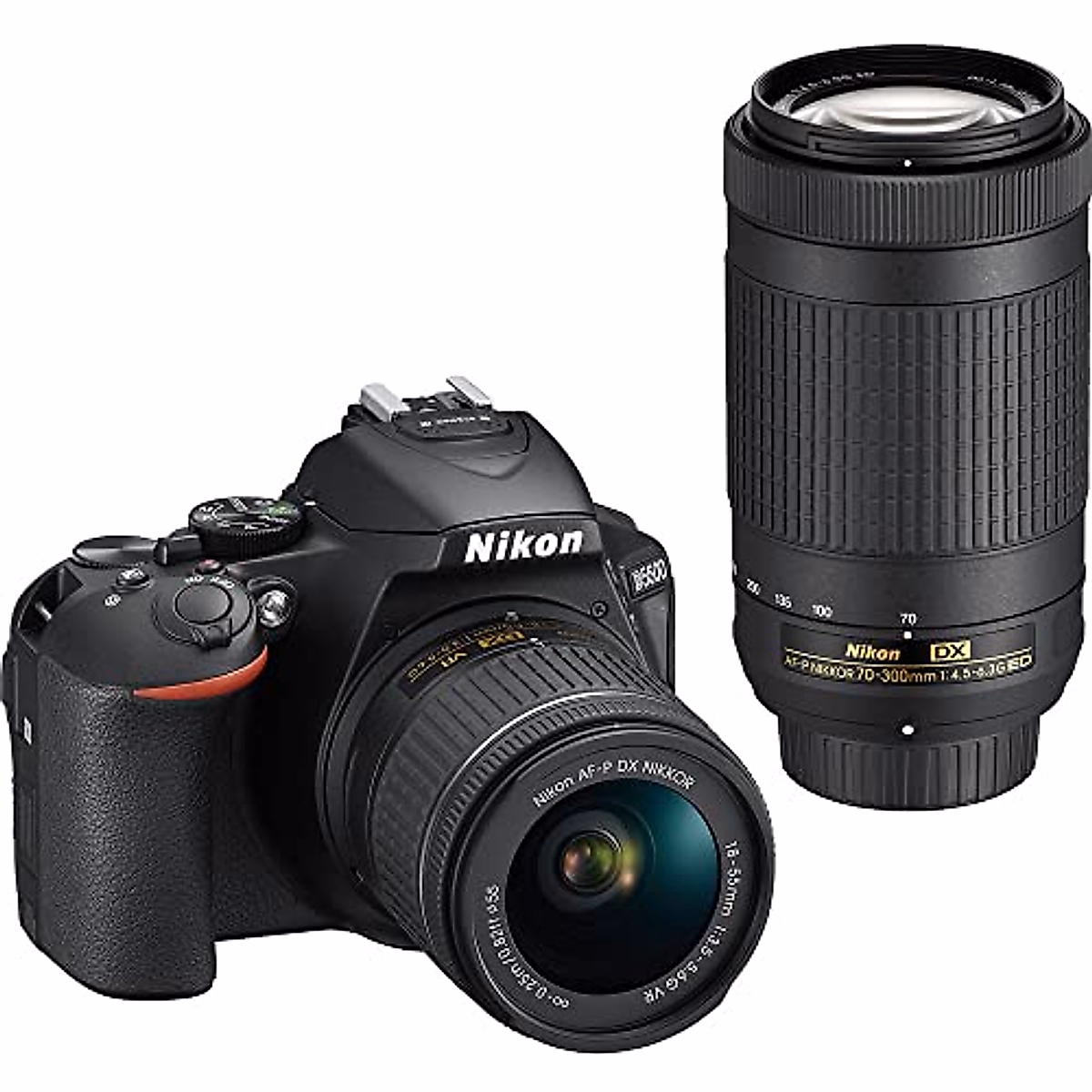 Nikon D5600 24.2MP DSLR Digital Camera with 18-55mm and 70-300mm Lenses (1580) Deluxe Bundle with 64GB SD Card + Large Camera Bag + Filter Kits + Spare Battery + Telephoto Lens (Renewed)