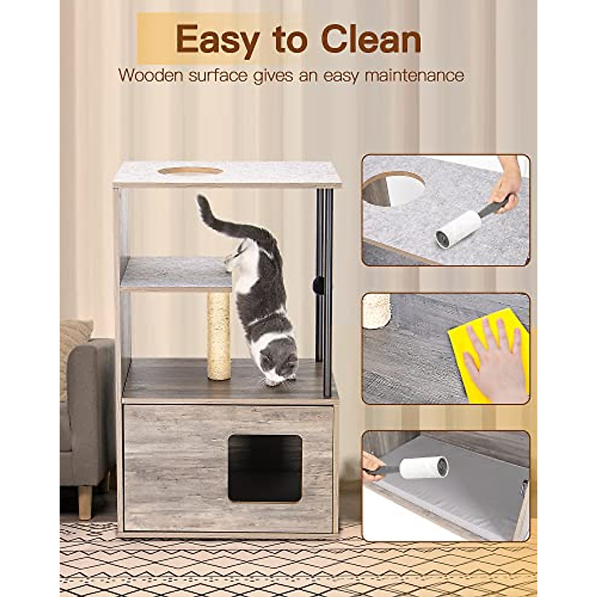 Self Cleaning Cat Litter Box, Automatic Litter Box Wi-Fi Enabled Smart Robort with 24H App Remote Control, Low Noise, Odor Removal, 78L Large Space for Multiple Cats