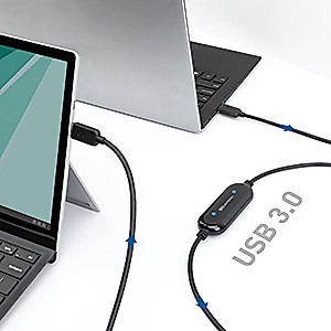 Cable Matters USB 3.0 Data Transfer Cable PC to PC for Windows and Mac Computer in 6.6 ft - PClinq5 and Bravura Easy Computer Sync, Key Included - Compatible with PCMover for Windows System Migration