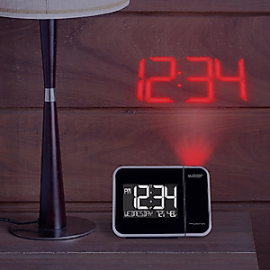 La Crosse Technology Projection Alarm Clock with Indoor Temperature and Humidity (616-1412)