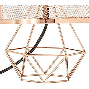 Urban Shop Perforated Geo Table Lamp, Rose Gold