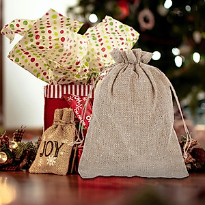 EXCEART 10Pcs Large Drawstring Bags Drawstring Bags Small Burlap Gift Bags Burlap Bags With Drawstring Convenient Bags Gift Bag With Drawstring Cotton linen Christmas convenience bag