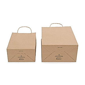Brown paper bags with handles 100 pack 50pcs of 6.25"x3.5"x8" & 50pcs of 8"x4.5"x10.5" - paper bag, well made quality bags, brown bags with handles bulk, kraft paper bags bulk, small paper bags