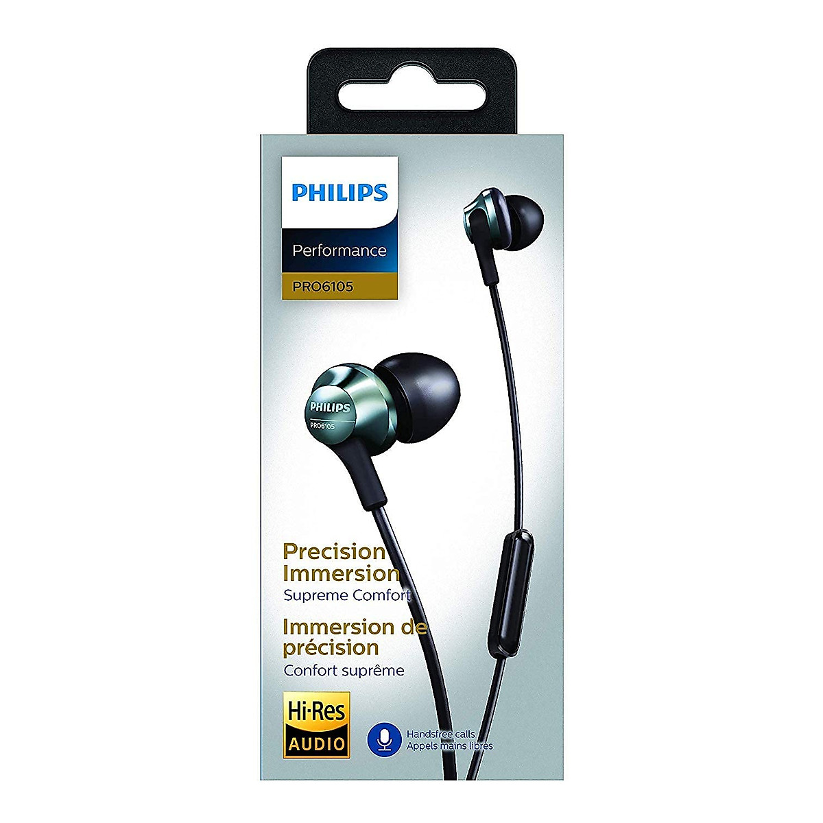 PHILIPS Pro Wired Earbud & In-Ear Headphones with Microphone, Ear Phones, In-Ear Headphones with Mic, Wired Earbuds, Powerful Bass, Lightweight, Hi-Res Audio, 3.5mm Jack for Phones and Laptops Comfort