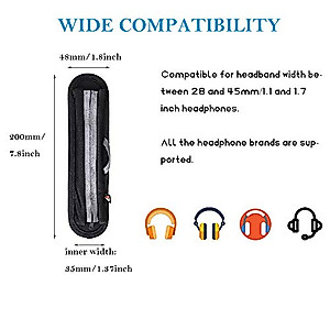 Headphone Headband Cover Compatible with Sony WH-1000XM4/XM3, QC35, AKG, Sennheiser, JBL, ATH, Headband Protector with Zipper Cushion and Hanger (Gray)