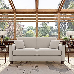 Bush Furniture Flare Sofa, 73W, Light Beige Microsuede