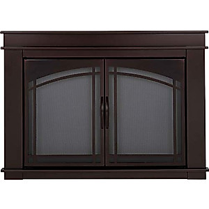 Pleasant Hearth FN-5700 Fenwick Fireplace Glass Door, Oil Rubbed Bronze, Small