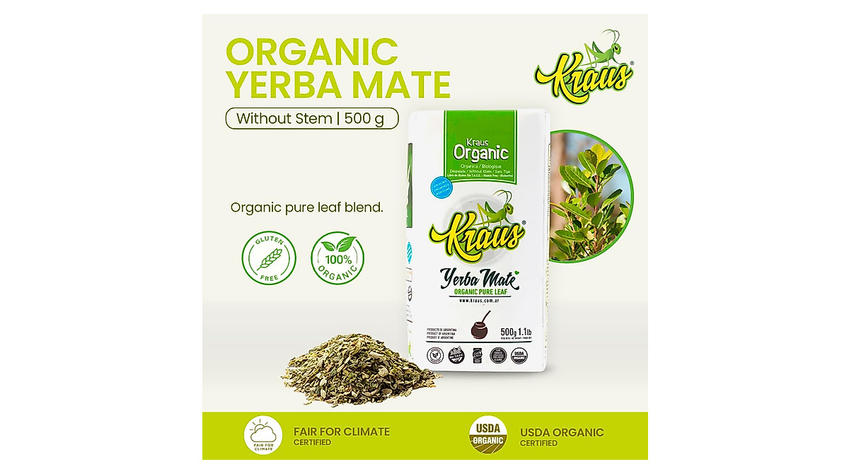 KRAUS Organic Yerba Mate - Pure, Unsomked Flavor