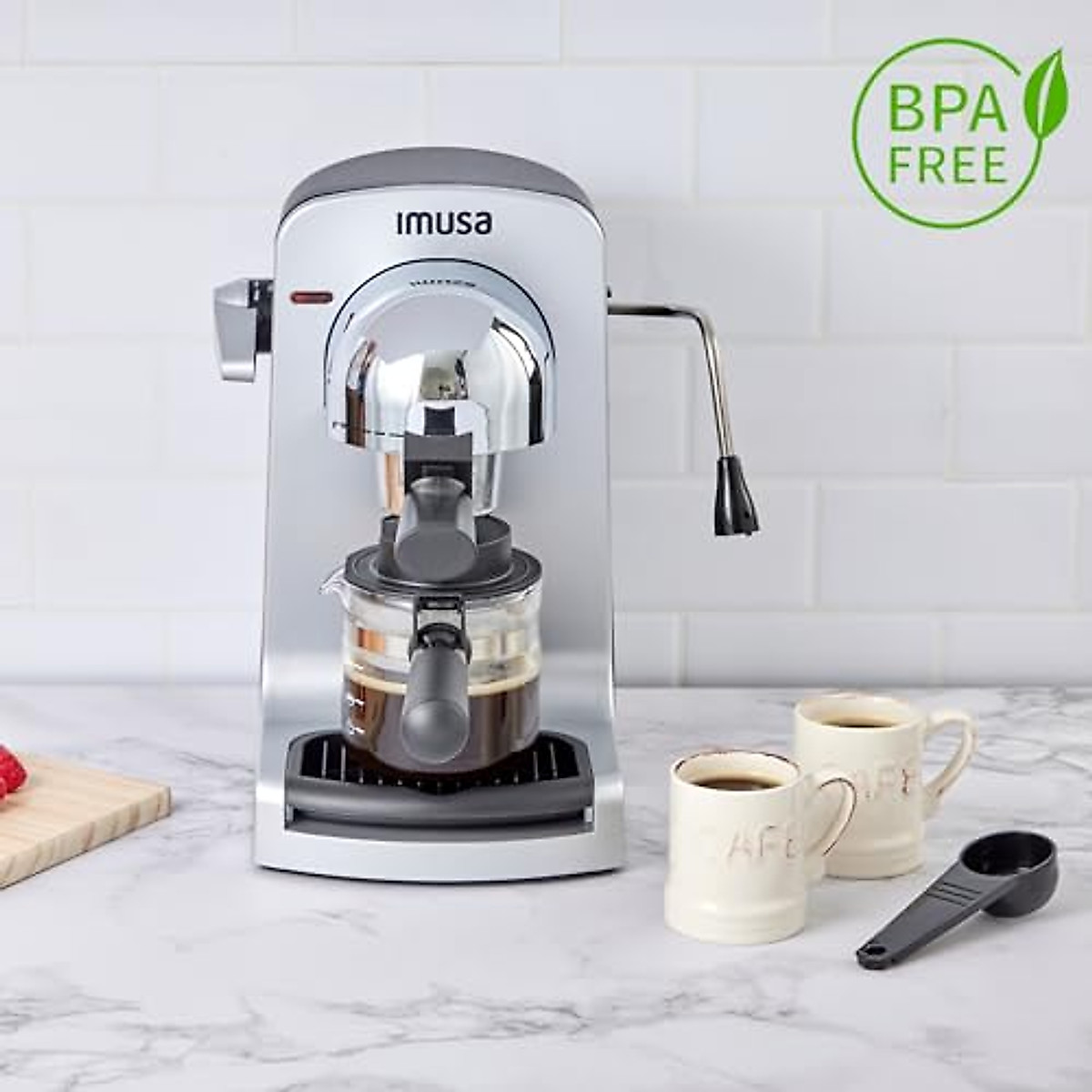 IMUSA 4cup Electric Bistro Espresso Cappuccino Maker, Silver